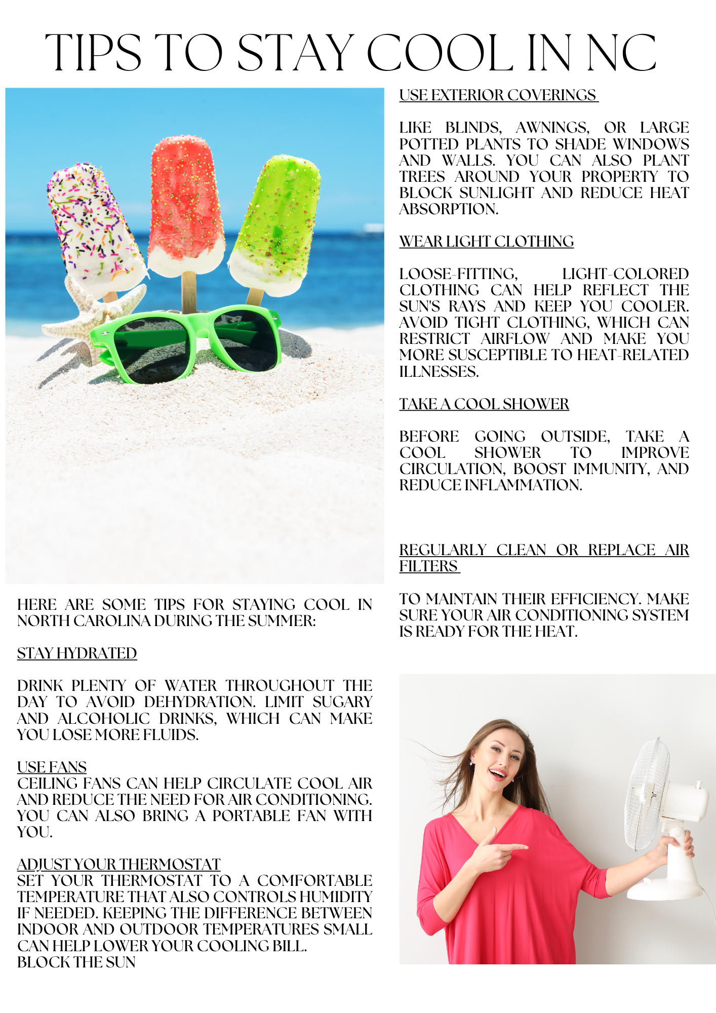 Tips for Staying Cool in NC – Life in Alamance and Chatham